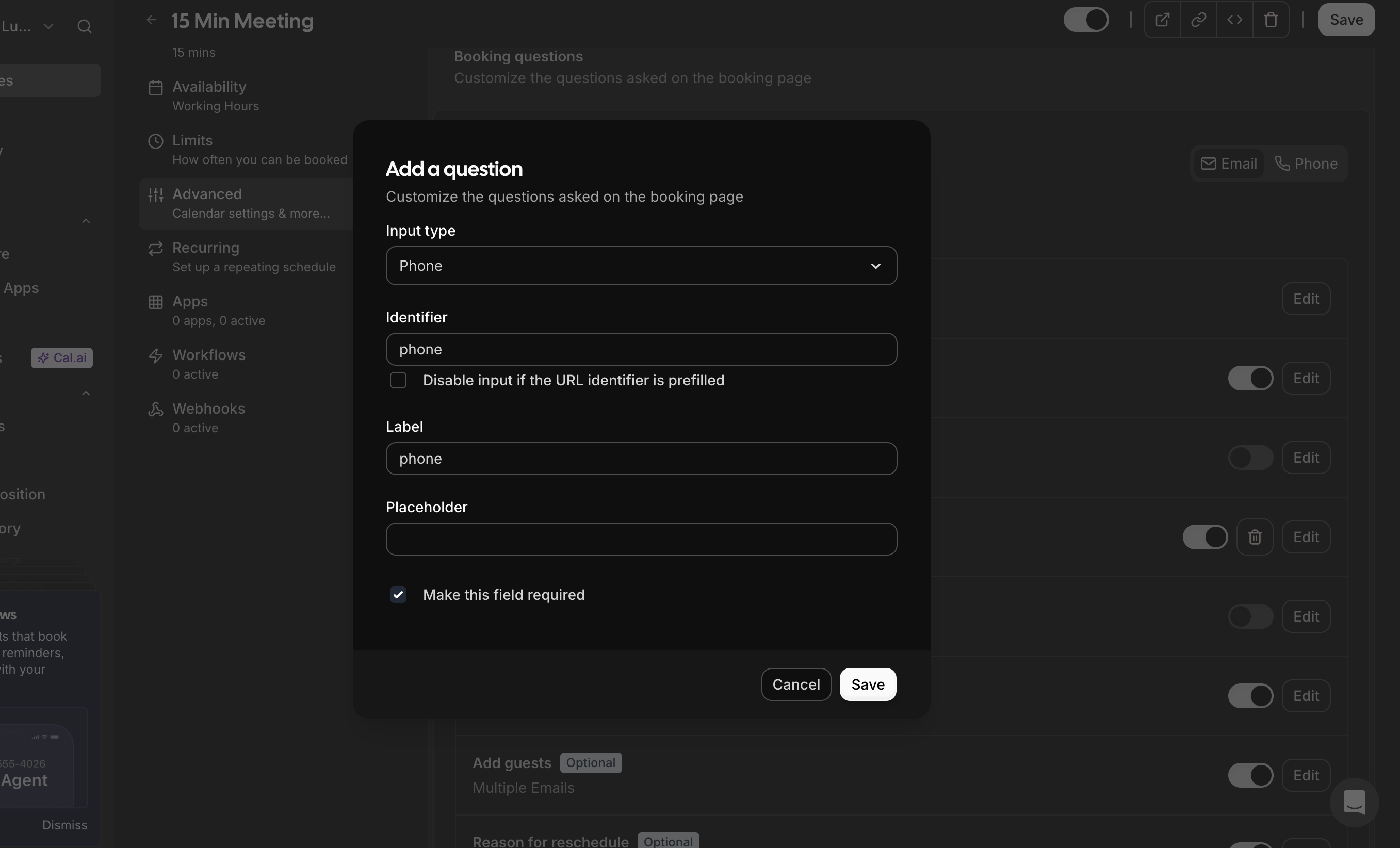 Phone Number Not Registering to Cal.com From Retell AI · Brendan's AI ...