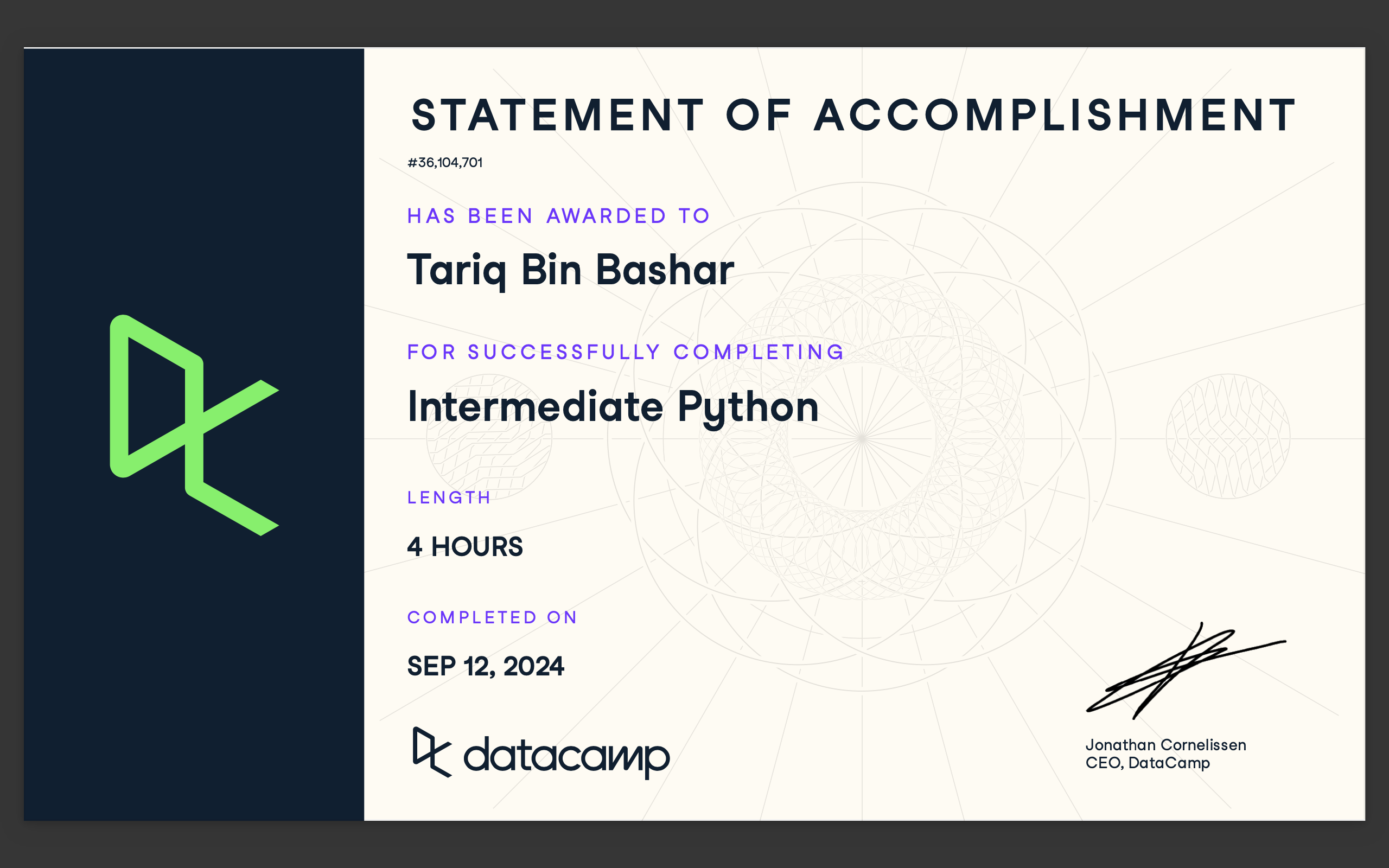I'm excited to share a new milestone in my Python journey! · Brendan's ...