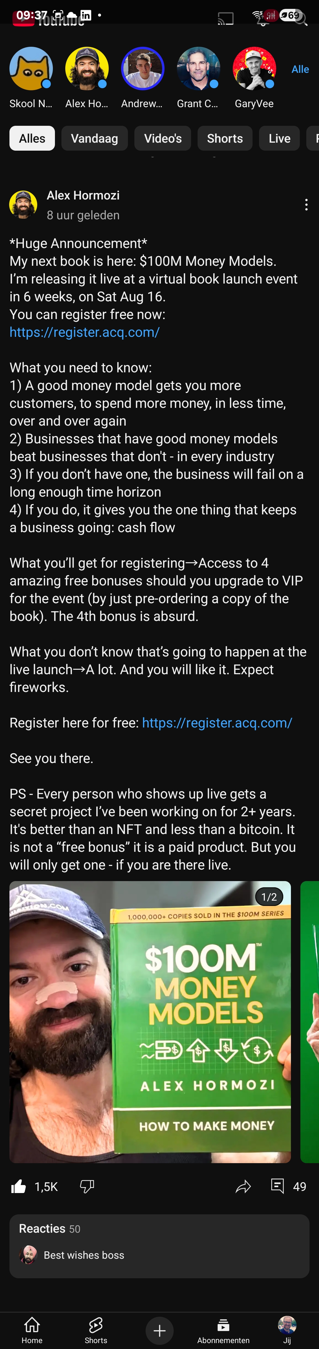 Hormozi $100M Money Models book launch · 🇳🇱 Amsterdam IRL