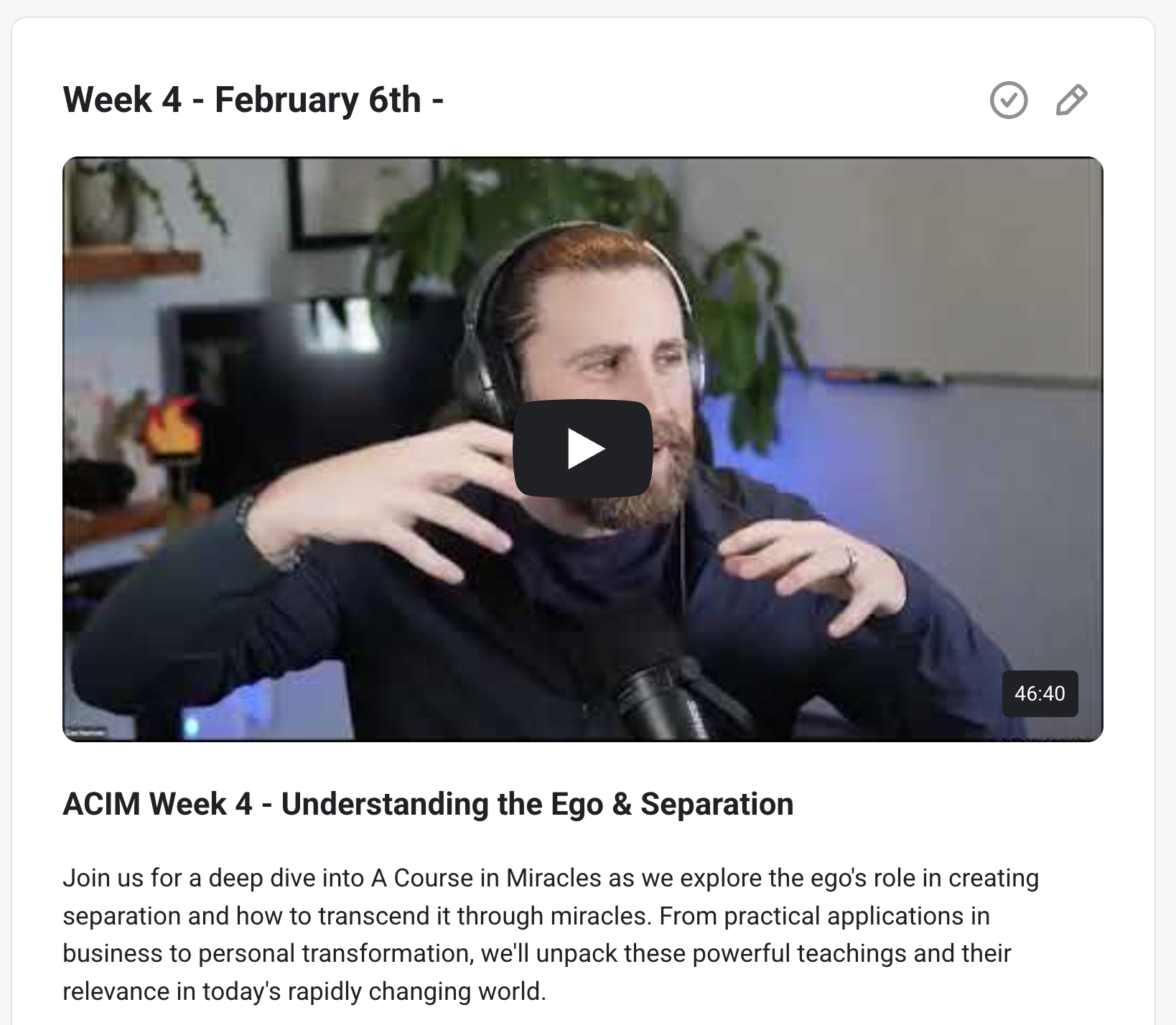 ACIM Week 4 - Understanding the Ego & Separation · Lifestyle Foundr Group™