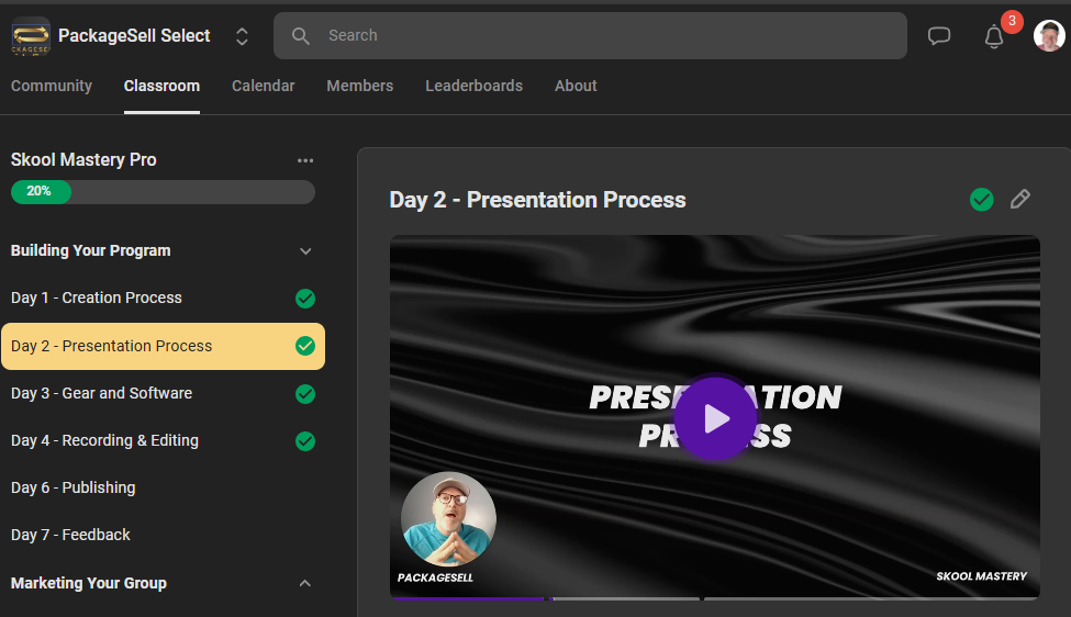 New Training Videos Up in Select · Creator Kashflow Circle