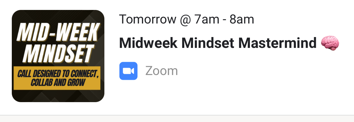 Midweek mindset call tomorrow!! · The Elite