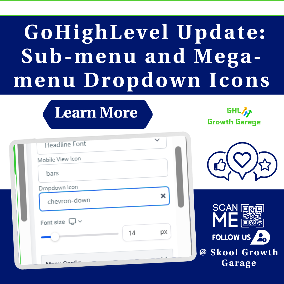 🚀 GoHighLevel Update: Dropdown Icons & Clickable Menu Items! · GHL ...