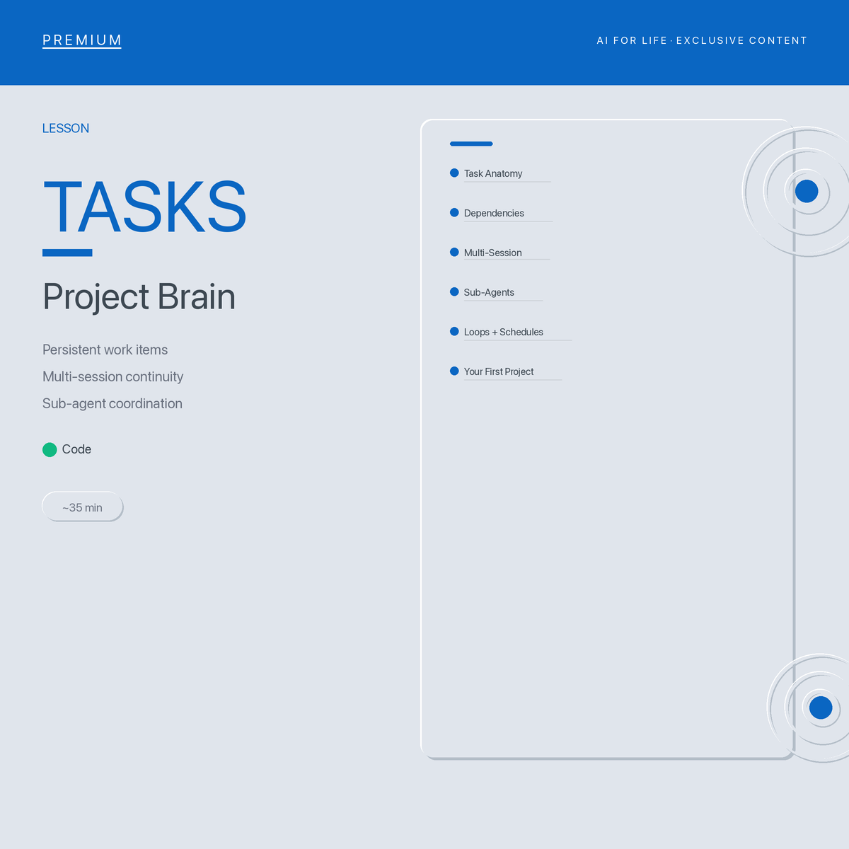 New lesson just dropped: Claude Code Tasks. · AI for Life