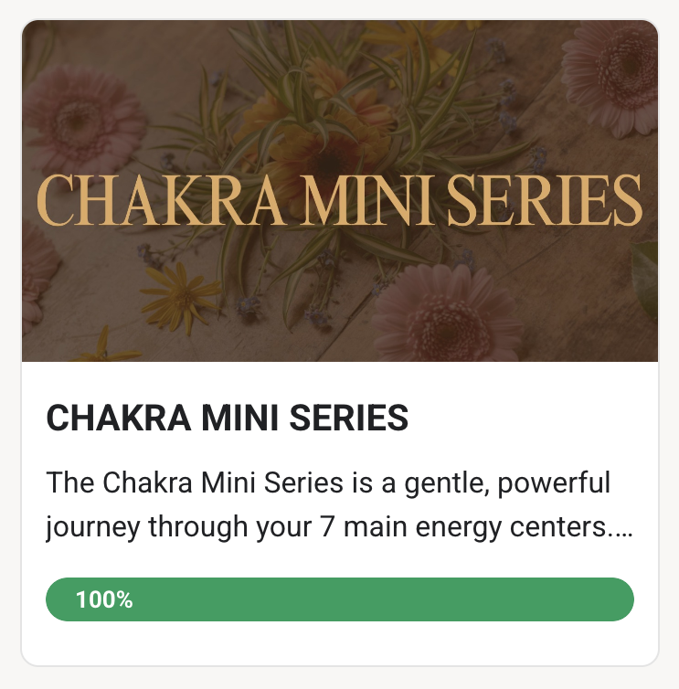 FINISHED THE MINI CHAKRA SERIES! · THE HARMONY HUB