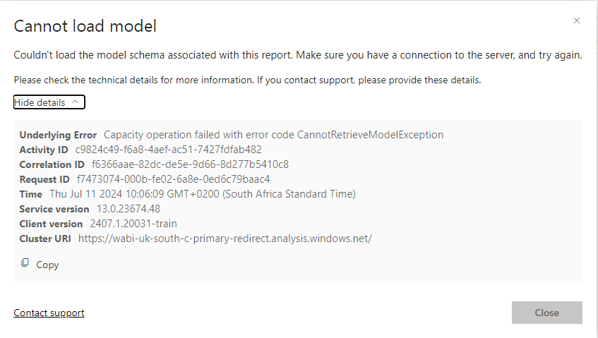 Can't make new report from fabrics warehouse · Learn Microsoft Fabric