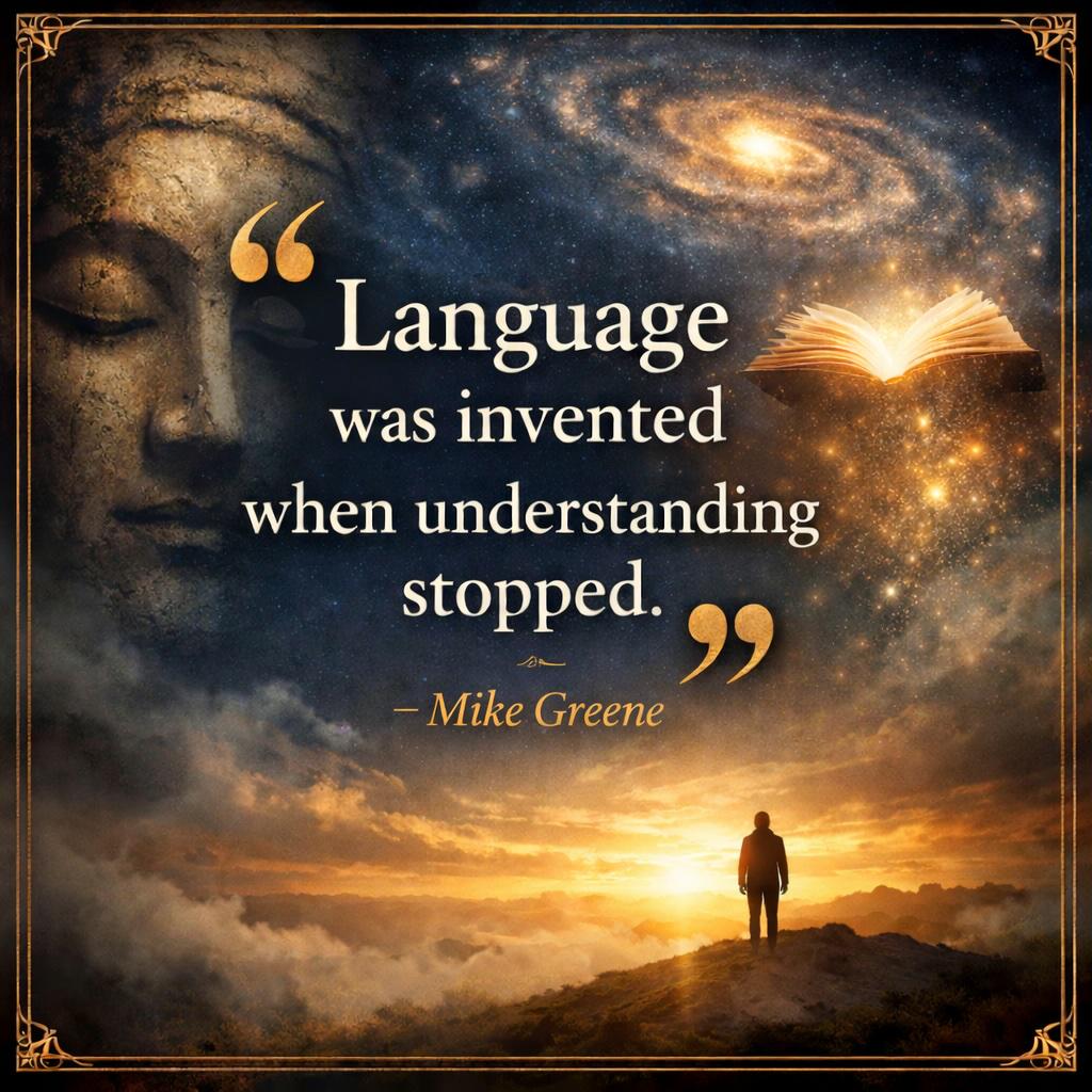 Language was invented when understanding stopped. · The Remembering