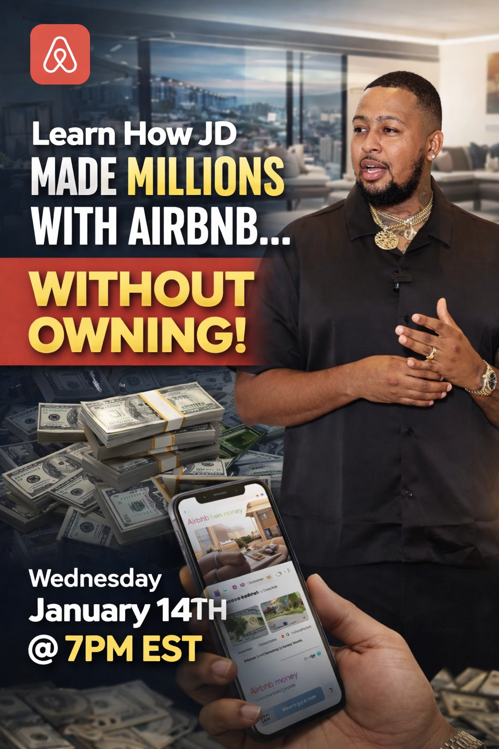 Airbnb class tonight 7pm est · Millionaire Mafia