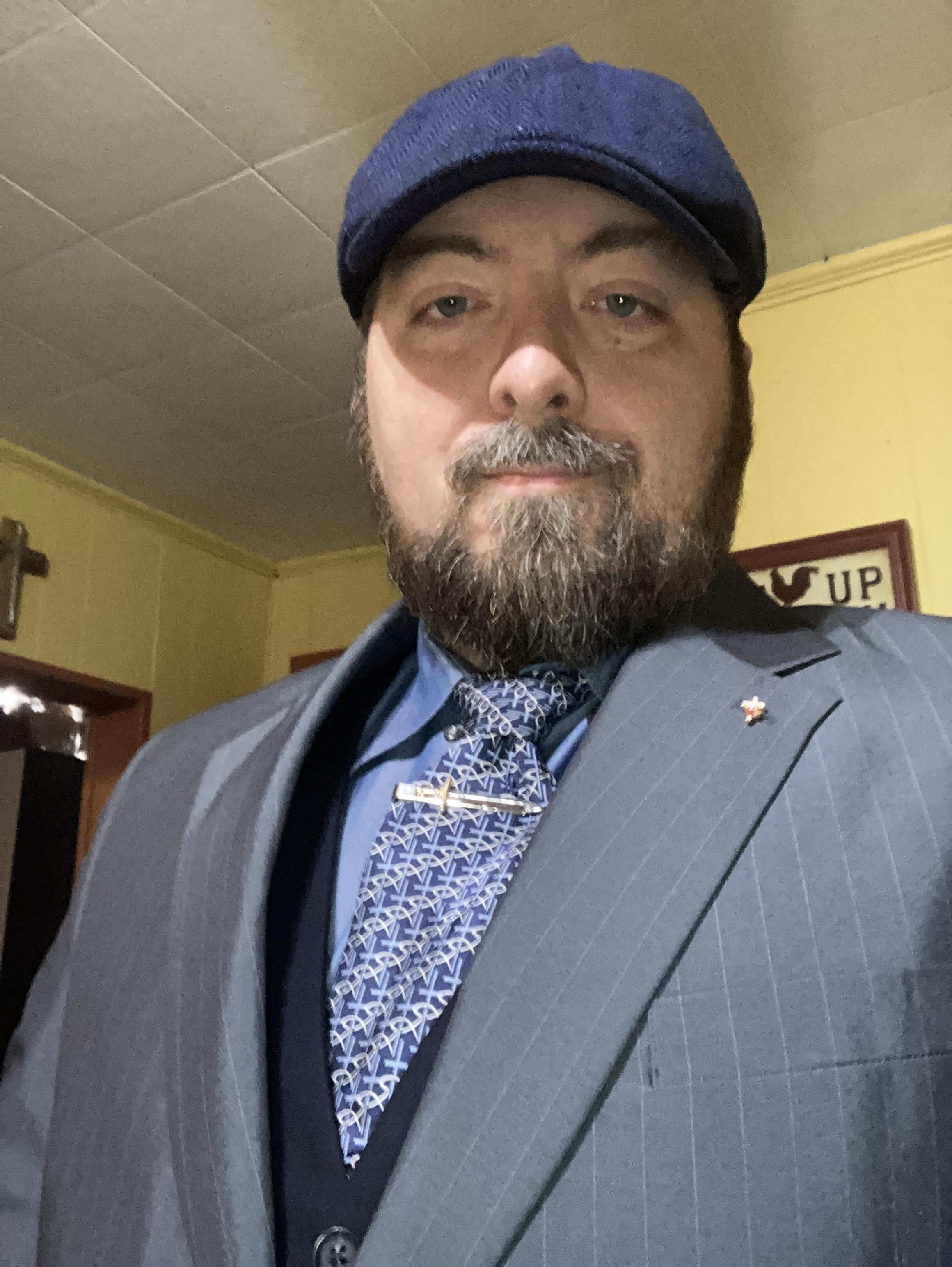 First sinday in new blue preaching suit · Society of Ordinary Gentlemen