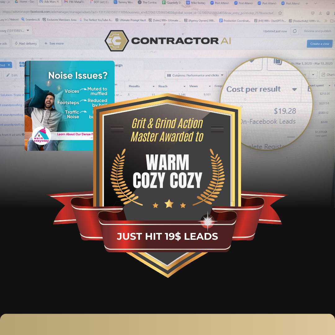 🔥 Celebrating Warm Cozy Cozy and awarding the Grit & Grind Action Master award! 💪🏆 · Contractor ...