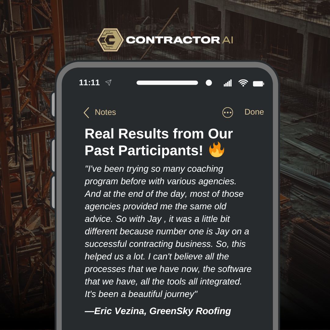 🔥 Real Results from Our Past Participants! 🔥 · Contractor AI Accelerator Pro