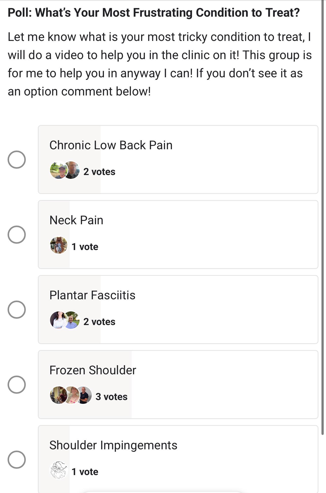 Frozen Shoulder Won By 1 Vote! · Whelton Methods® Free Group