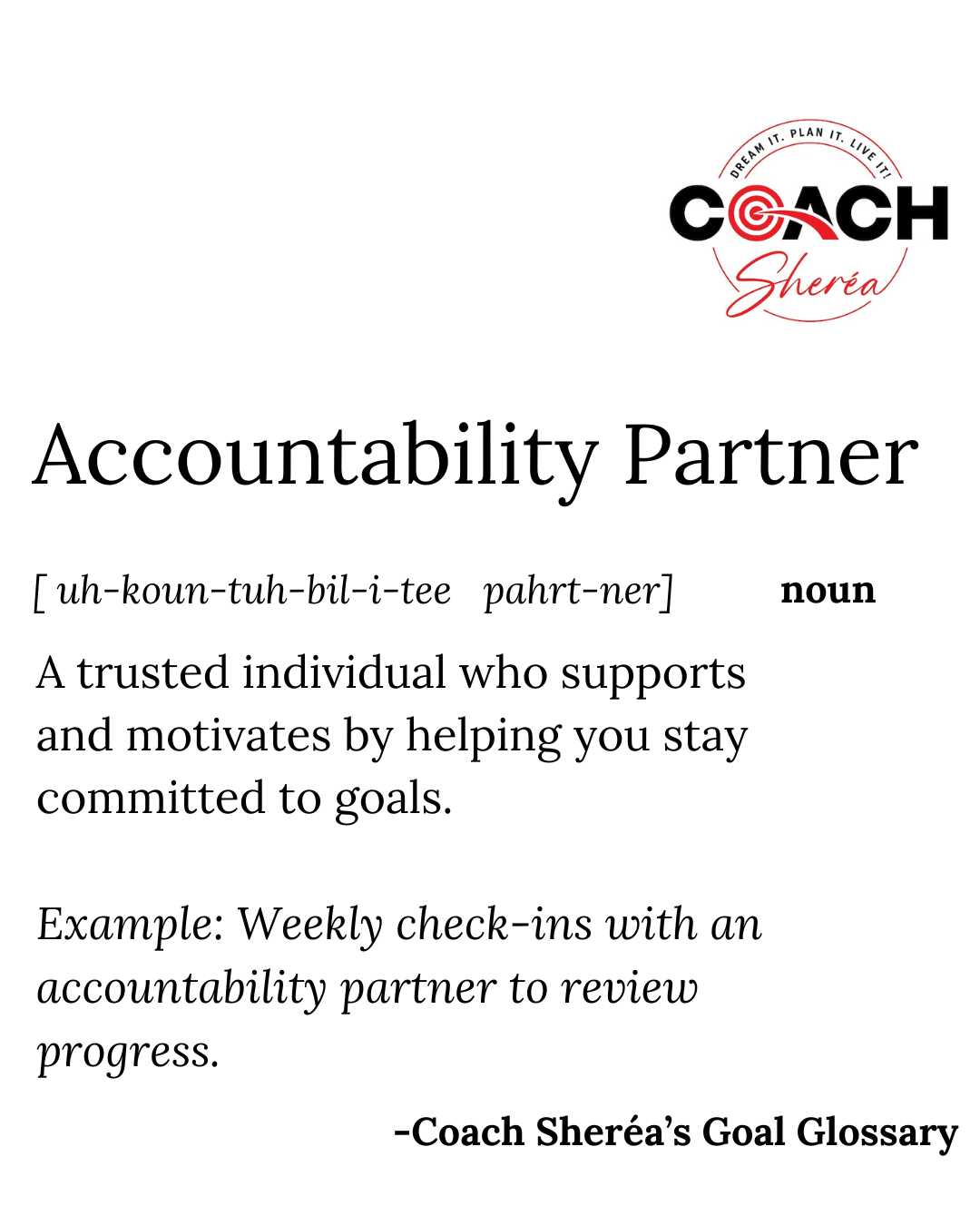 Goal Glossary Term of the Day: Accountability Partner · Goal Skool