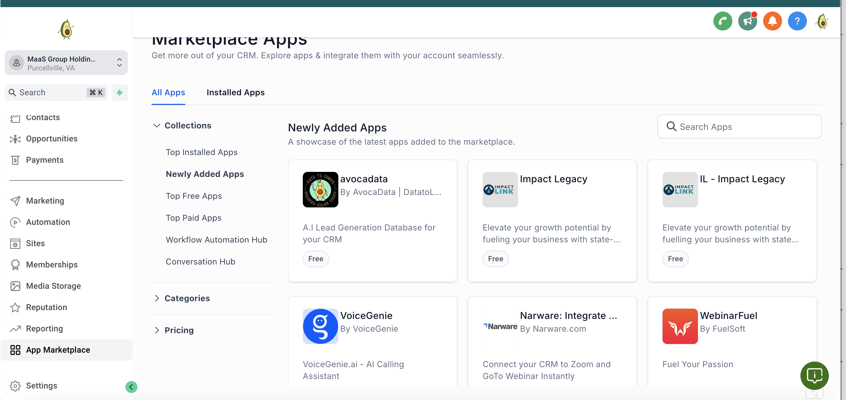 GoHighLevel APP · DatatoLeads | AvocaData